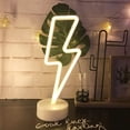 ENUOLI LED Lightning Shaped Neon Signs Lights Battery Operated/USB ...