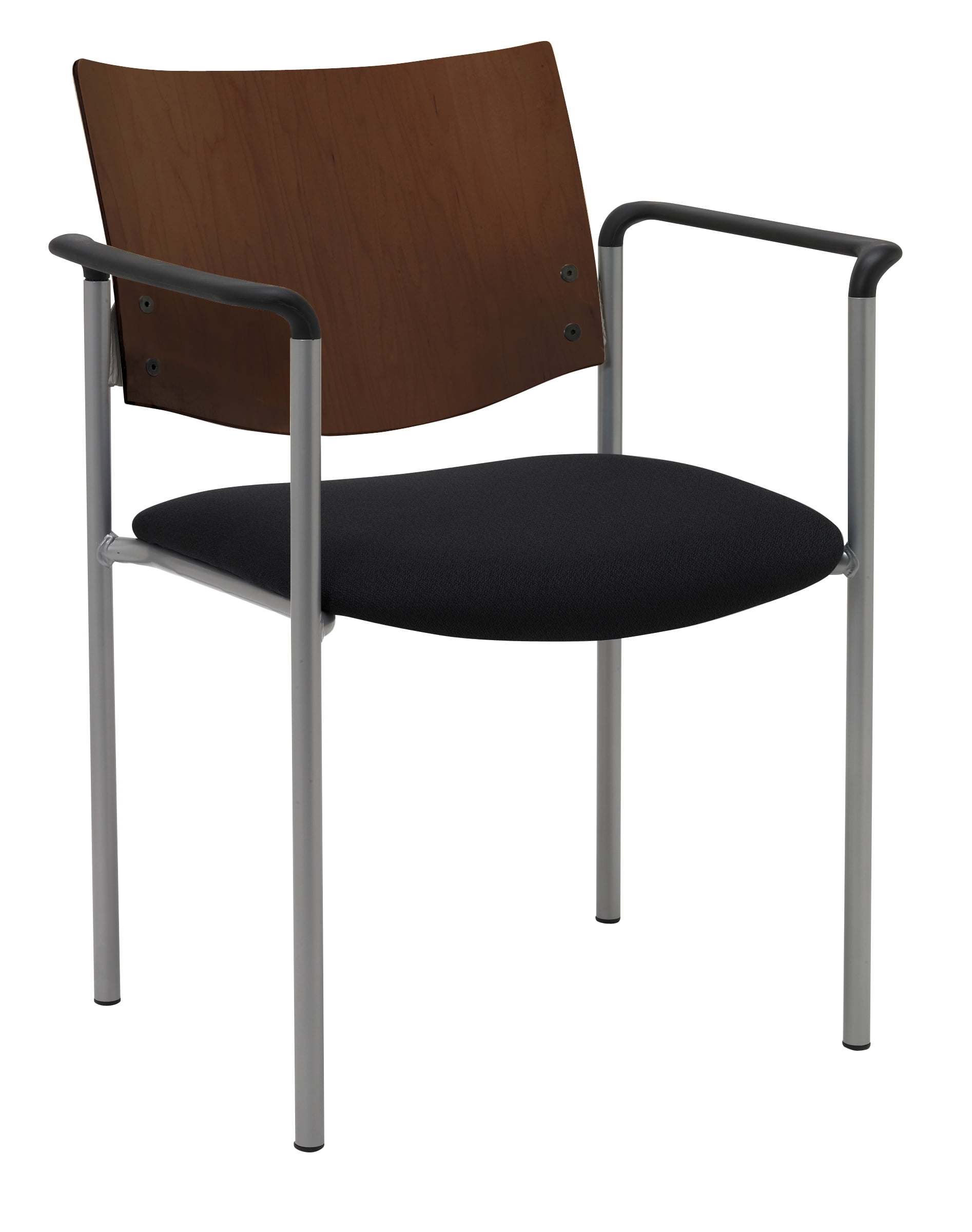 KFI Studios Evolve Dining Chair with Arms, Chocolate Wood Back, Black Seat - Walmart.com