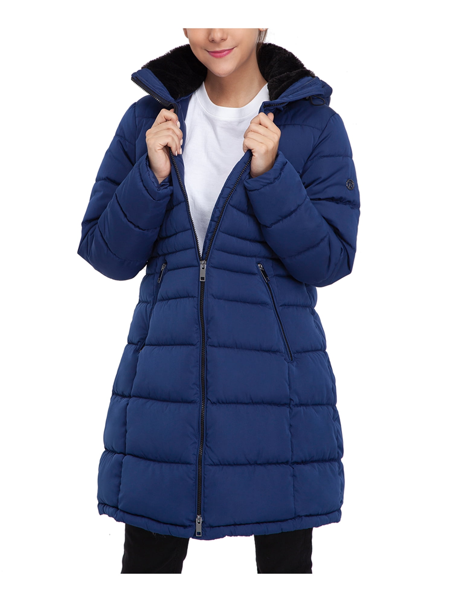 Rokka&Rolla Women's Heavy Long Winter Coat with Fleece Hood Parka ...