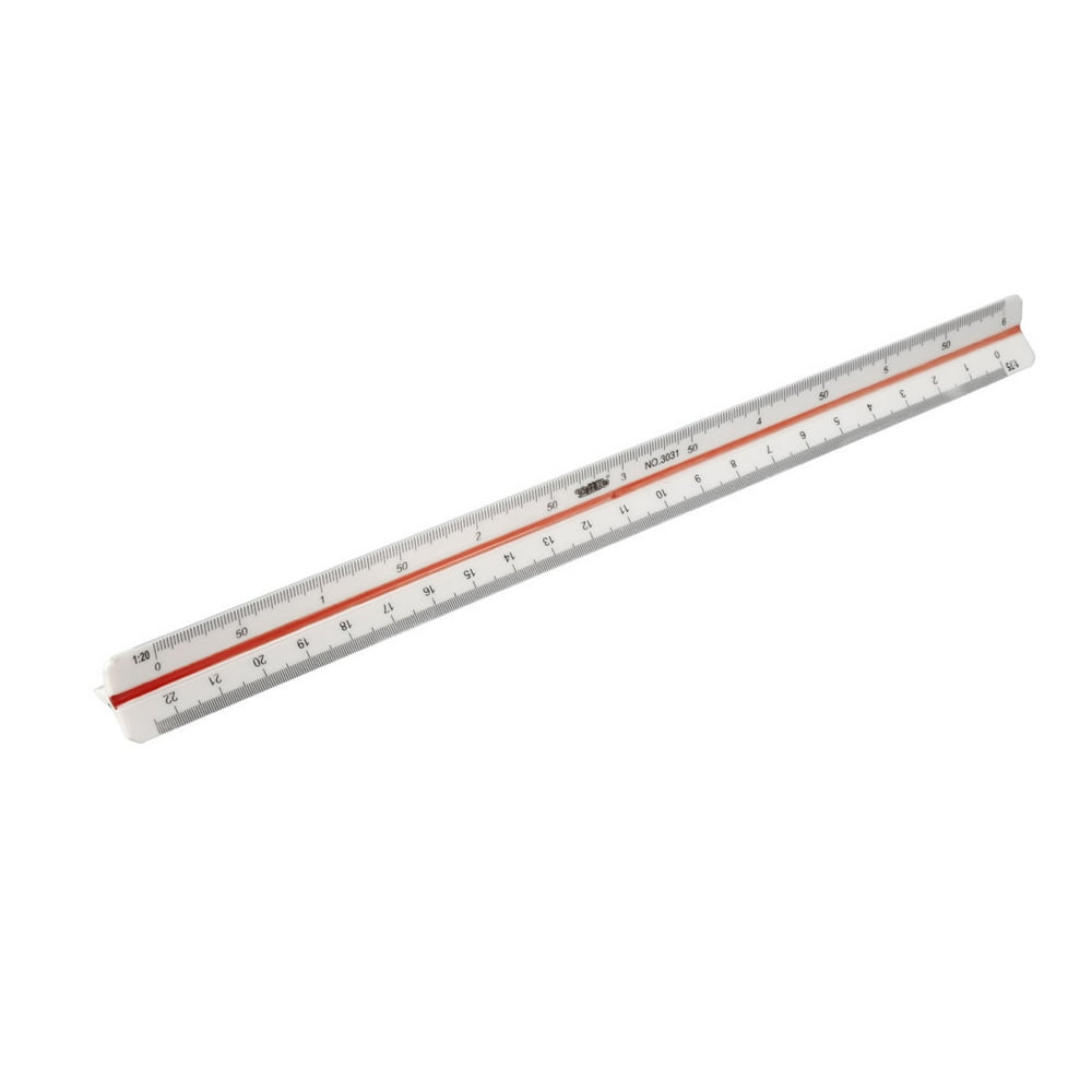Uxcell 30cm Plastic Scale Ruler Engineer Triangular Scale Architect ...