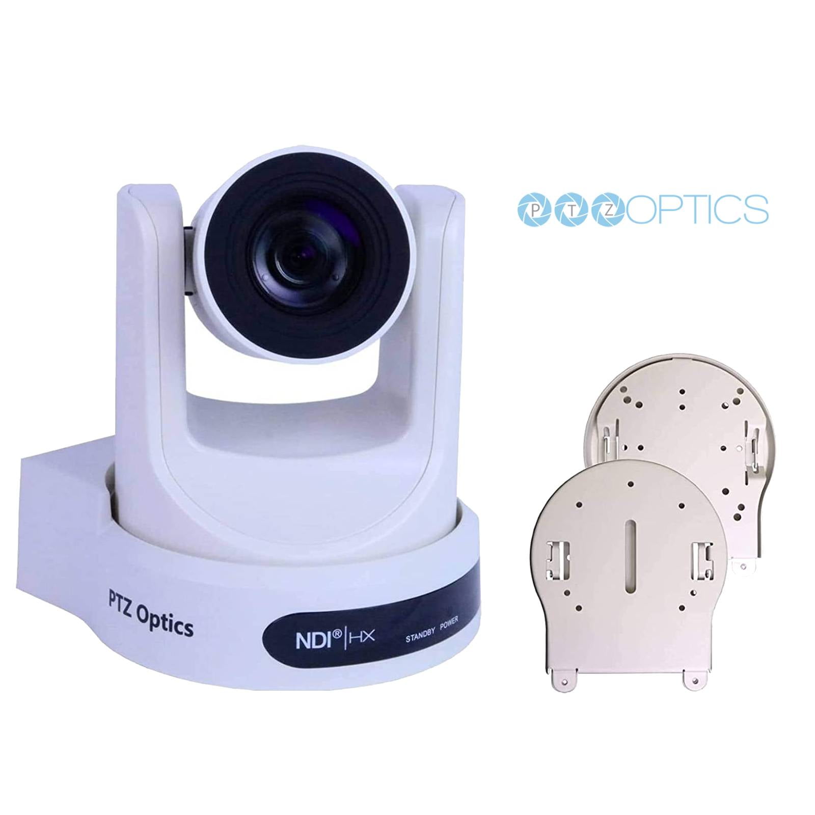 PTZOptics 30X-NDI Network Broadcast Camera - White + PTZ Camera Ceiling ...