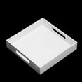 Glossy White Sturdy Acrylic Serving Tray with Handles-10x10Inch-Serving ...
