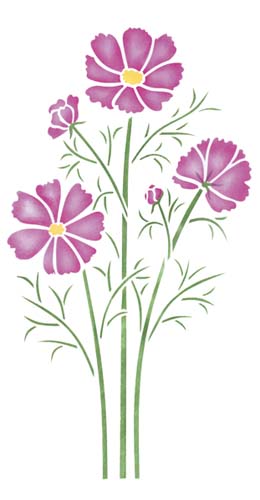 Cosmos Flower Wall Stencil SKU #1307 by Designer Stencils - Walmart.com
