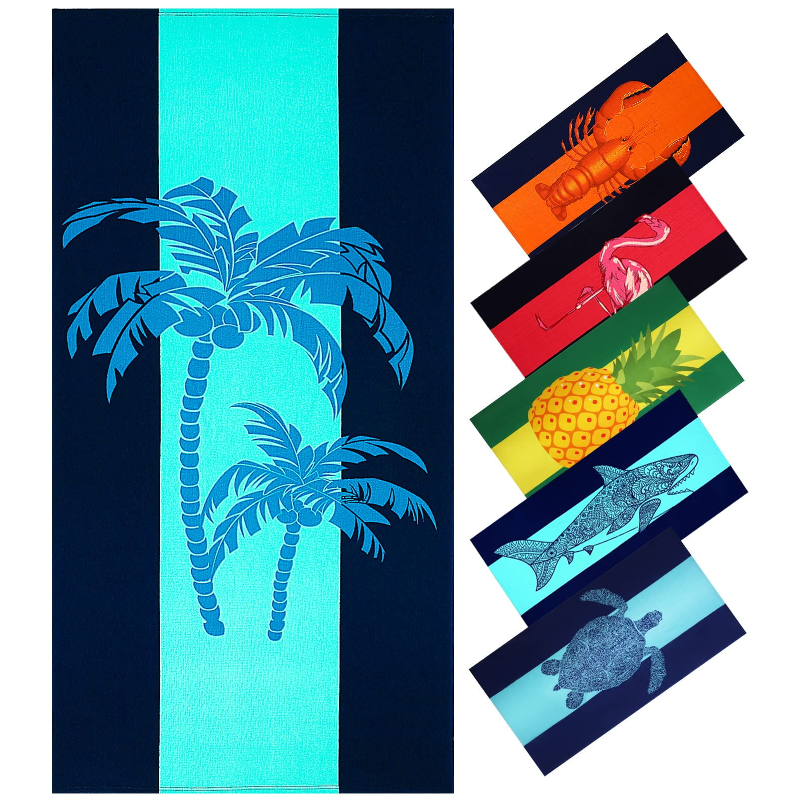 Oversized Terry Beach Towel 36 x 72 in Soft Extra Large Pool Swim ...