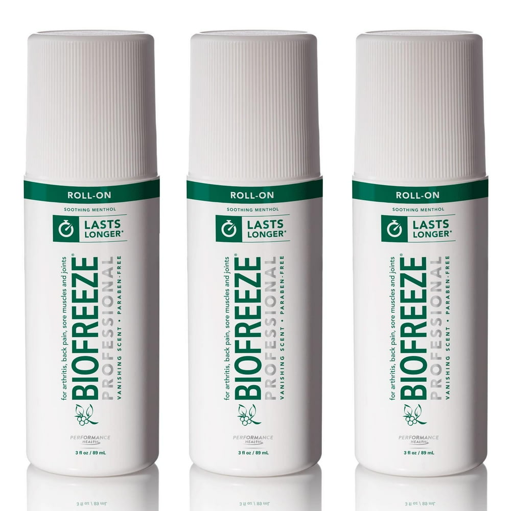 Biofreeze Biofreeze Professional 3oz Roll-On 3PK Pain Relief Arthritis Fast-Acting Muscle Back ...