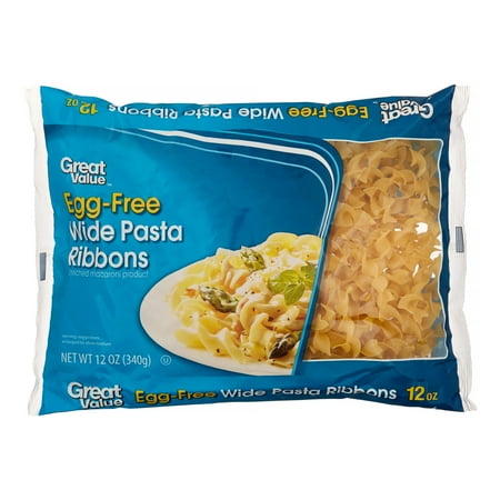 Great Value Egg-Free Wide Pasta Ribbons, 12 oz - Walmart.com
