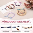 Braided Rope Bracelets, Stripe Pattern Adjustable Woven Cord Handmade ...