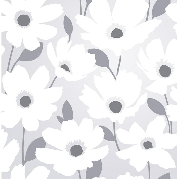 Fine Décor Mia Silver Floral Wallpaper - Walmart.com