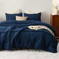 Cozy Comfort Full Comforter Set with Sheet - 4 Pieces Soft Navy Blue ...