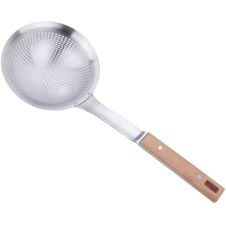 Strainer Ladles for Cooking Wooden Handle Colander Stainless Steel Hot ...