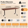 Conference Room Table Folding with Wheels Nesting Heavy Duty 63"L×19.7 ...