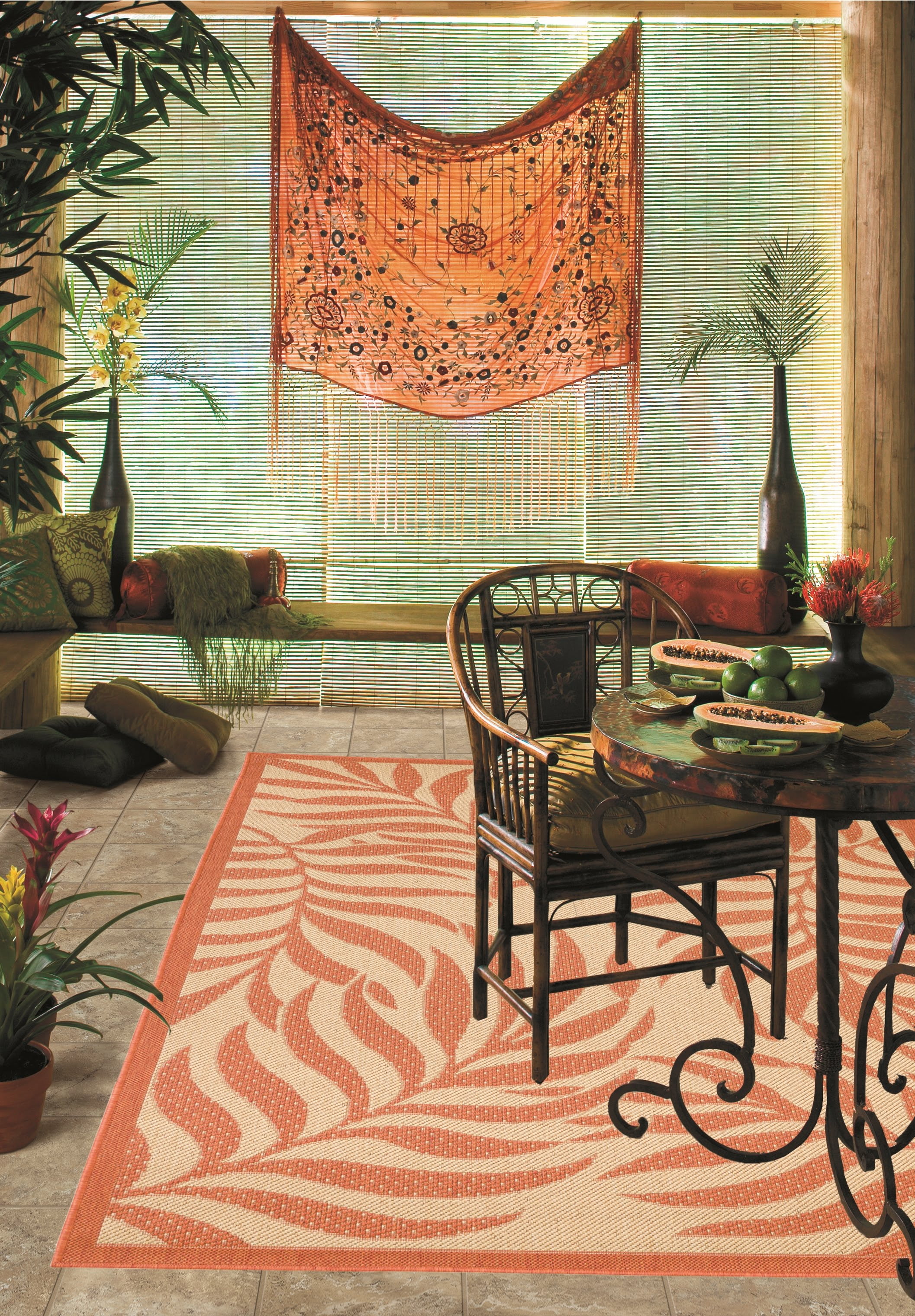 Tropical Indoor/Outdoor Rugs Flatweave Contemporary Patio, Pool, Camp ...