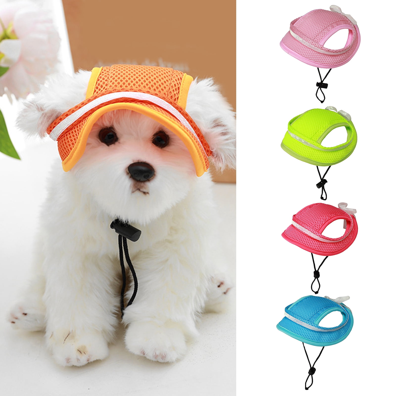 Pet Headwear Super Soft Wide Brim Polyester Dog Cat Outdoor Mesh Sun ...