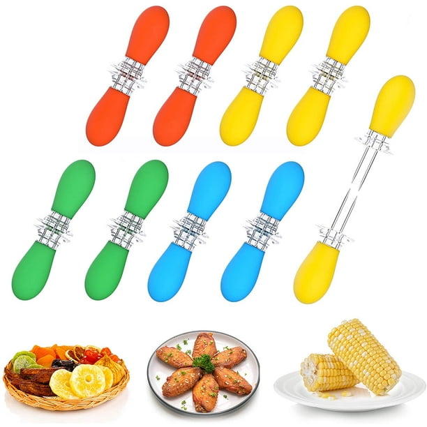 4Pcs/8 Pairs Corn On The Cob, Stainless Steel Corn Holders Sweetcorn ...