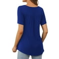 a.Jesdani Womens Plus Size Royal Blue Casual Lace Pleated Tunic Top ...