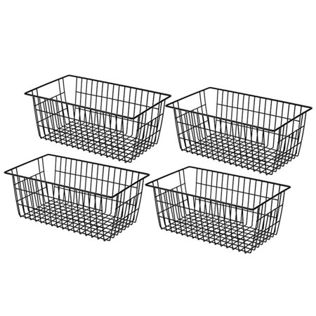 4 Pack Wire Storage Baskets, Farmhouse Metal Wire Basket Freezer ...