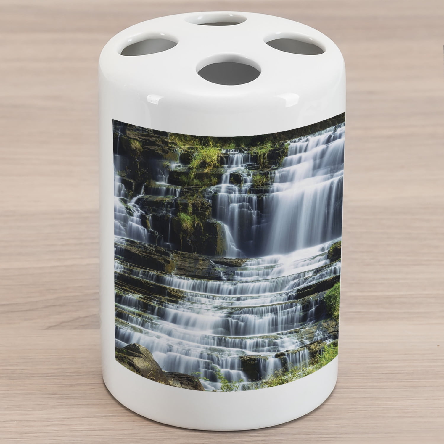 Rainforest Ceramic Toothbrush Holder, Waterfall in the Middle of ...