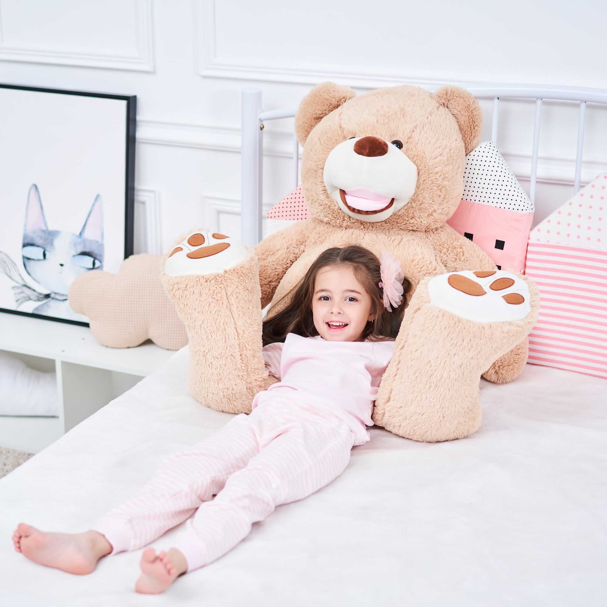 IKASA Giant Teddy Bear Stuffed Animal Plush Toy,Large Jumbo 39 Brown ...
