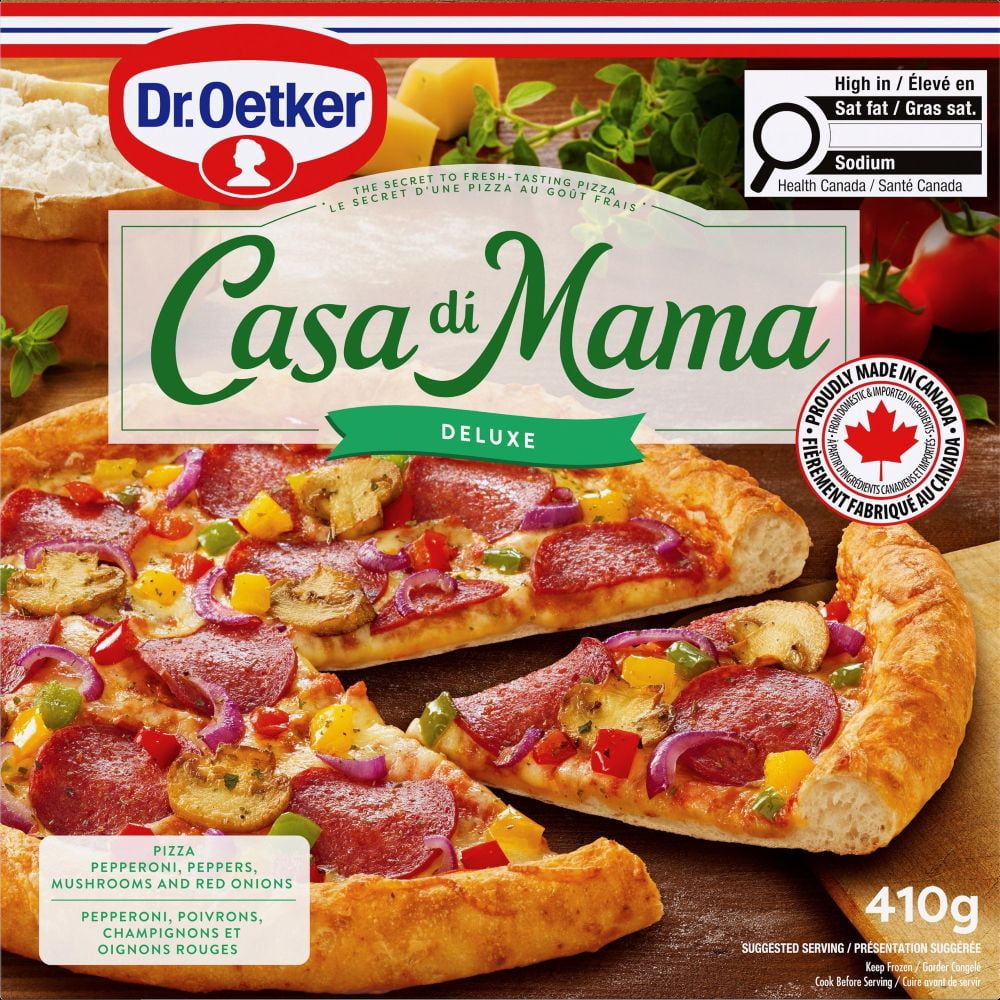 Click here for Dr. Oetker Casa Di Mama Deluxe Pizza 410g prices