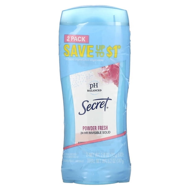 Secret, pH Balanced Antiperspirant/Deodorant, Invisible Solid, Shower ...