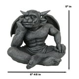 Ebros Horned Gargoyle The Dreamer Figurine Sitting Statue 6.5 Inch Long ...
