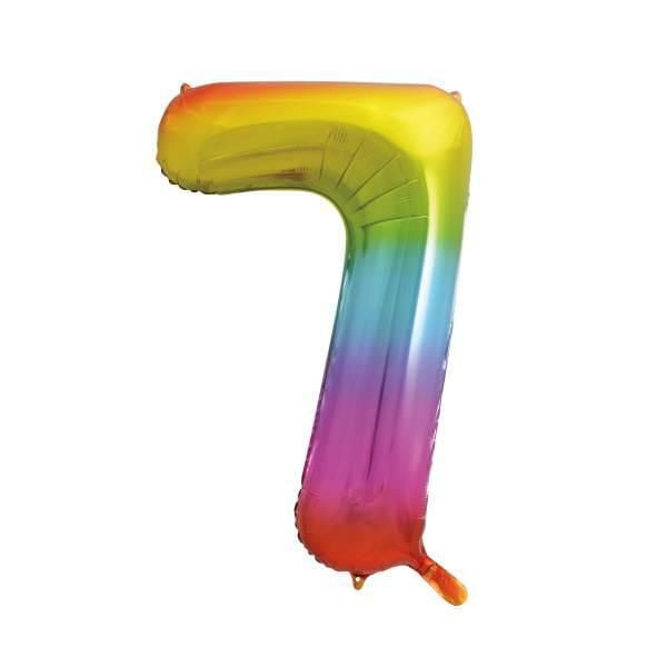 Click here for Unique Pretzels Rainbow Foil Balloon number 7 Shap... prices
