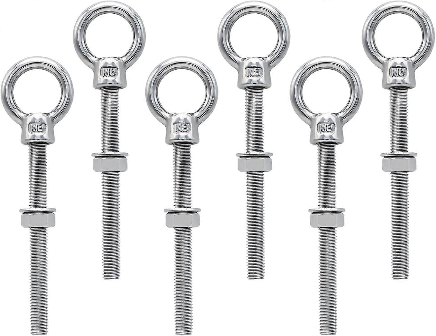 M8 x 80mm Eye Bolts M8 Ring Screws with Metric Thread Stainless Steel ...