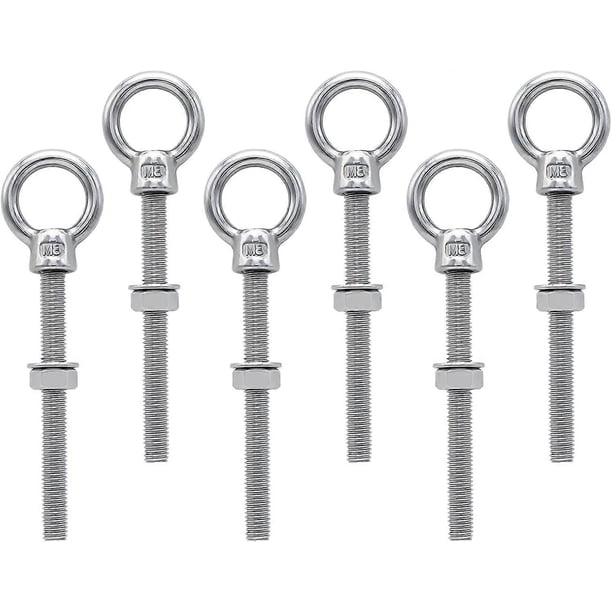 M8 x 80mm Eye Bolts M8 Ring Screws with Metric Thread Stainless Steel ...