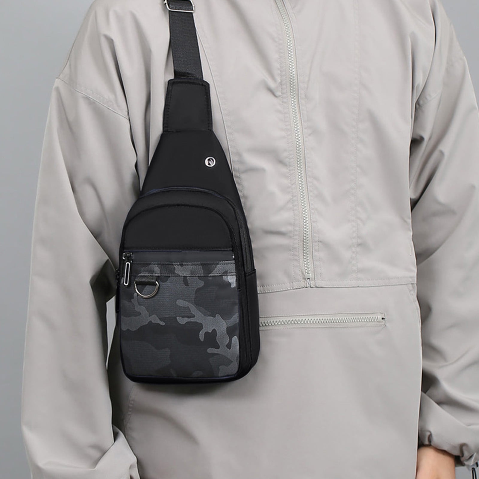 Mochilas de Pecho Xihbxyly para Hombres Bandolera de Hombro Lona Ocio ...