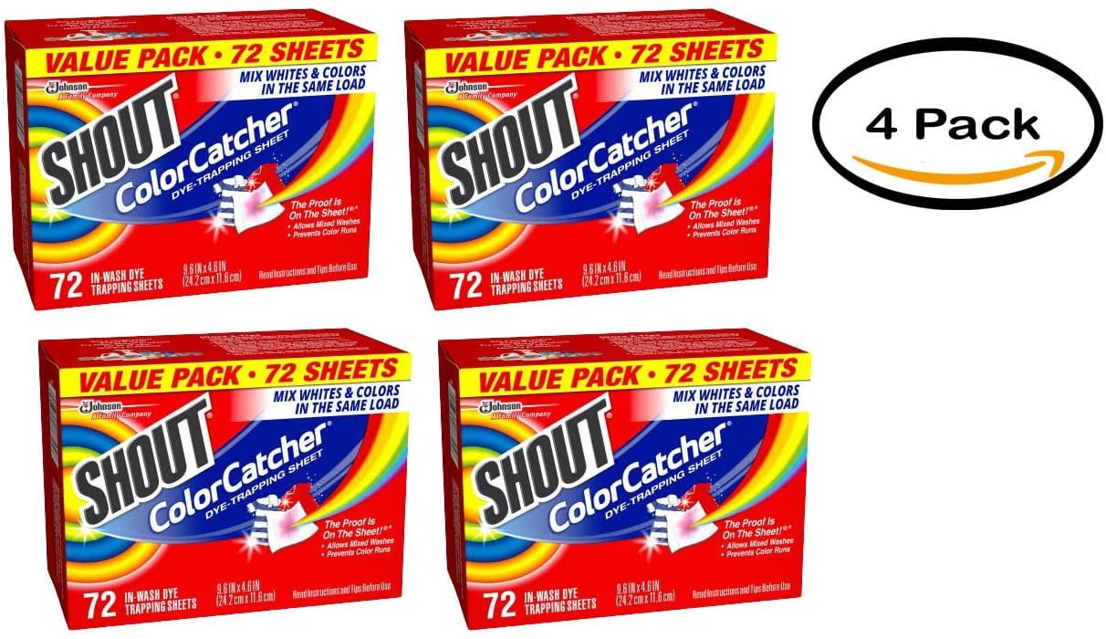 Pack of 4 - Shout Color Catcher Dye Trapping Sheet, 72Count - Walmart.com