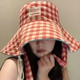 Adjustable Plaids Reversible Sun Hat With Wide Brim For Women Travel ...