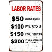 Labor Rate Sign