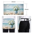 Seaside Beach Half Waist Apron Blue Hydrangeas Flower Bottle Starfish ...