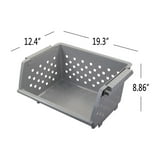 CintBllTer 3-Pack Plastic Stackable Storage Baskets, Stacking Organizer Bins, Grey - Walmart.com