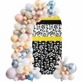 Abstract Yellow Arch Backdrop Cover, 5FT, Black Stripes Floral Plant ...