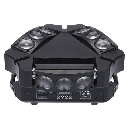 Lixada 90W 9LED RGBW Full Color DMX512 Sound Control Auto Rotating 16/ ...