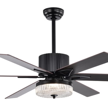 ModFusion 80" Modern Minimalist Ceiling Fan with LED Light, Matte Black ...