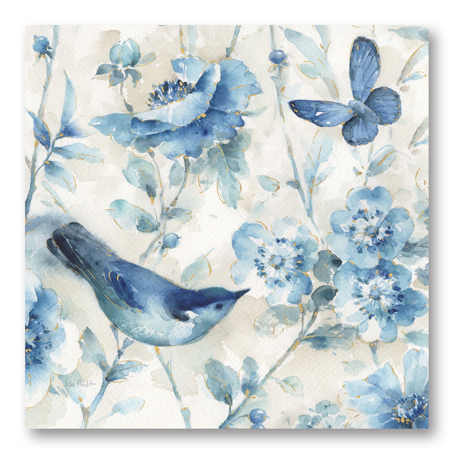 Gango Home Decor Contemporary Indigold XI by Lisa Audit (Printed on ...