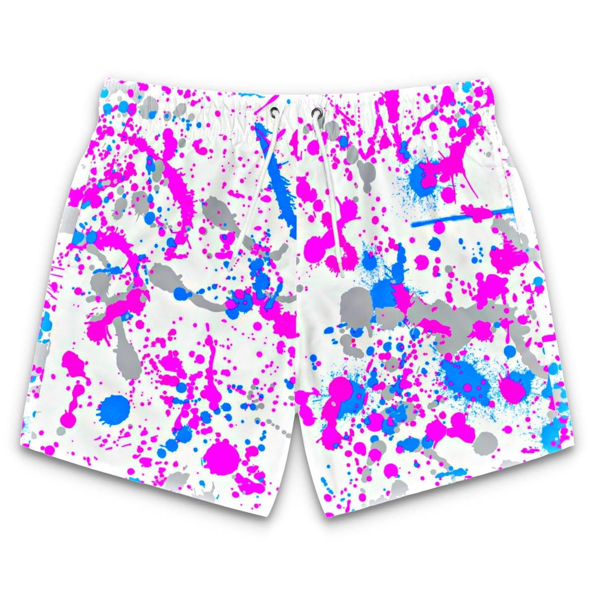 Cotton Candy Paint Splatter Swim Trunks - Walmart.com