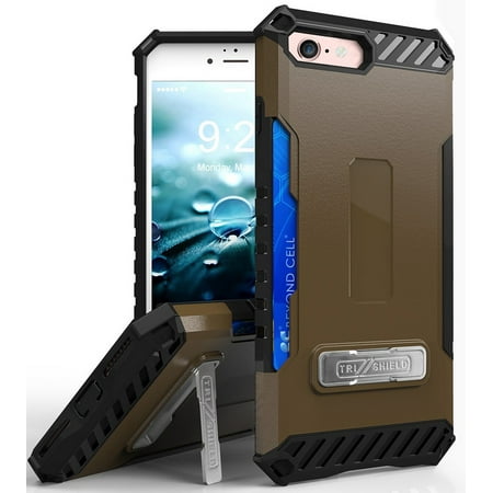 Case for iPhone SE 2020, Tan Black Toupe Tri-Shield Rugged Cover [with ...