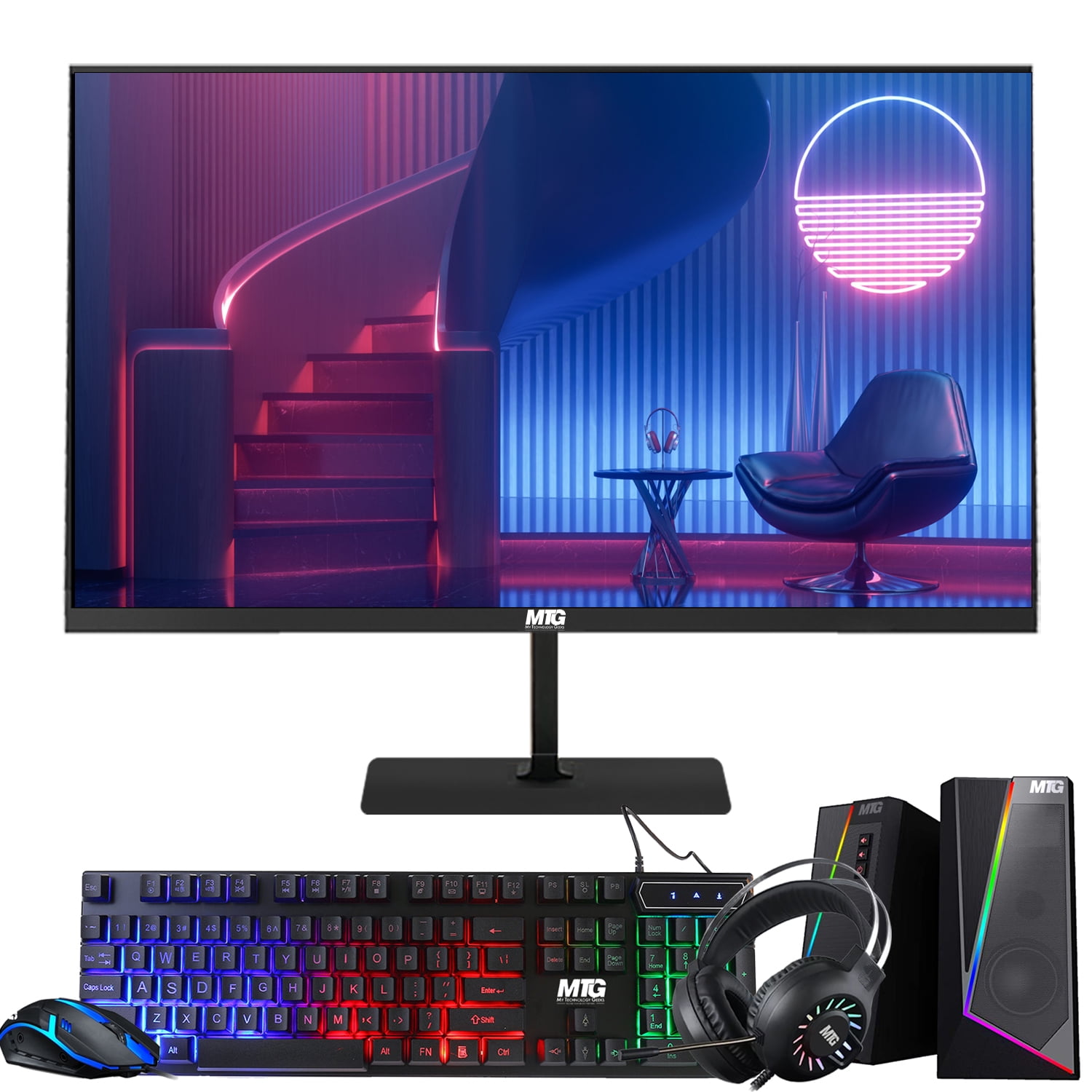 New 24 inch MTG Monitor with RGB Backlit Mechanical Wired Gaming ...