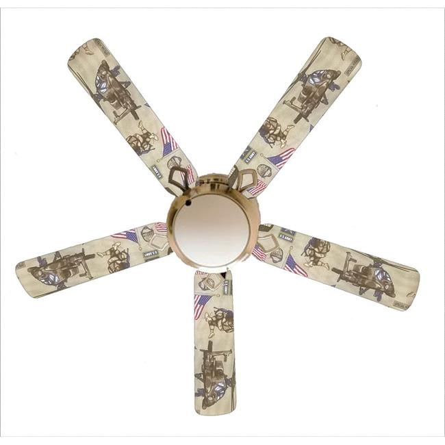 888 Cool Fans F52-0001069 52 in. Military U.S. Army 5-Blades White ...