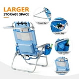 Ktaxon 2Pcs Short Beach Chair, 5-Position Adjustable Folding Camping ...