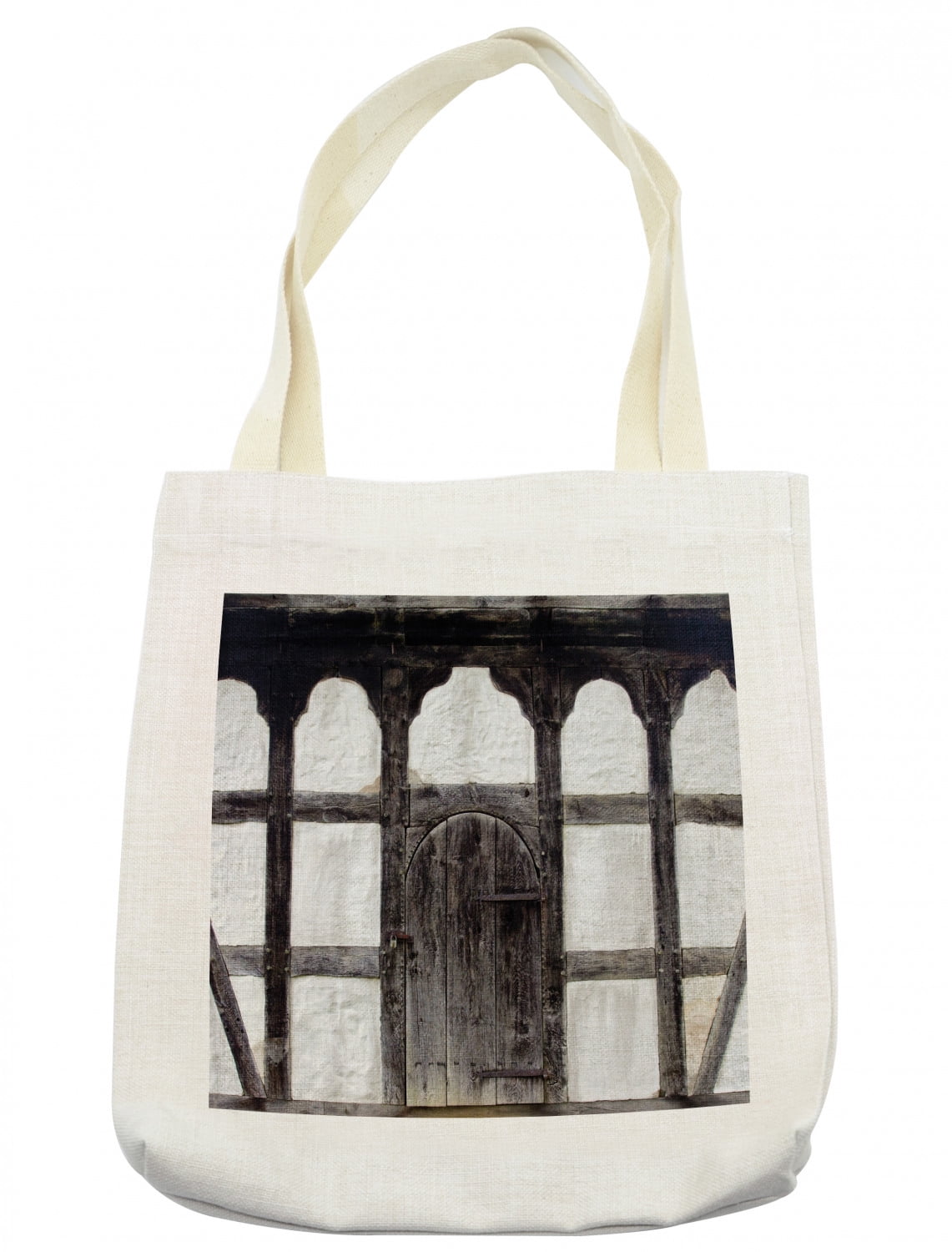 Shutters Tote Bag, Old Door of the Farmhouse Facade Architectural ...