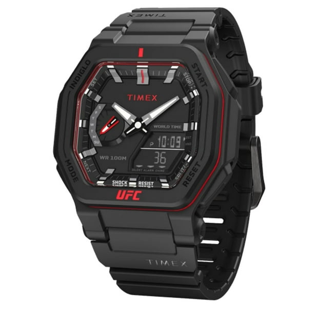 Timex UFC Men's Colossus 45mm Watch - Black Strap Black Dial Black Case ...