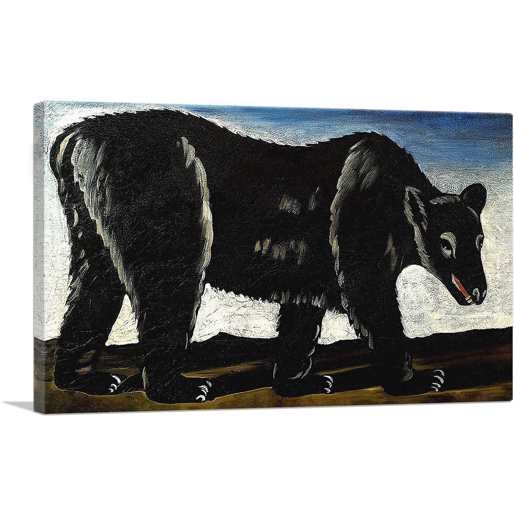 ARTCANVAS Black Bear 1910 Canvas Art Print by Niko Pirosmani - Size: 26 ...