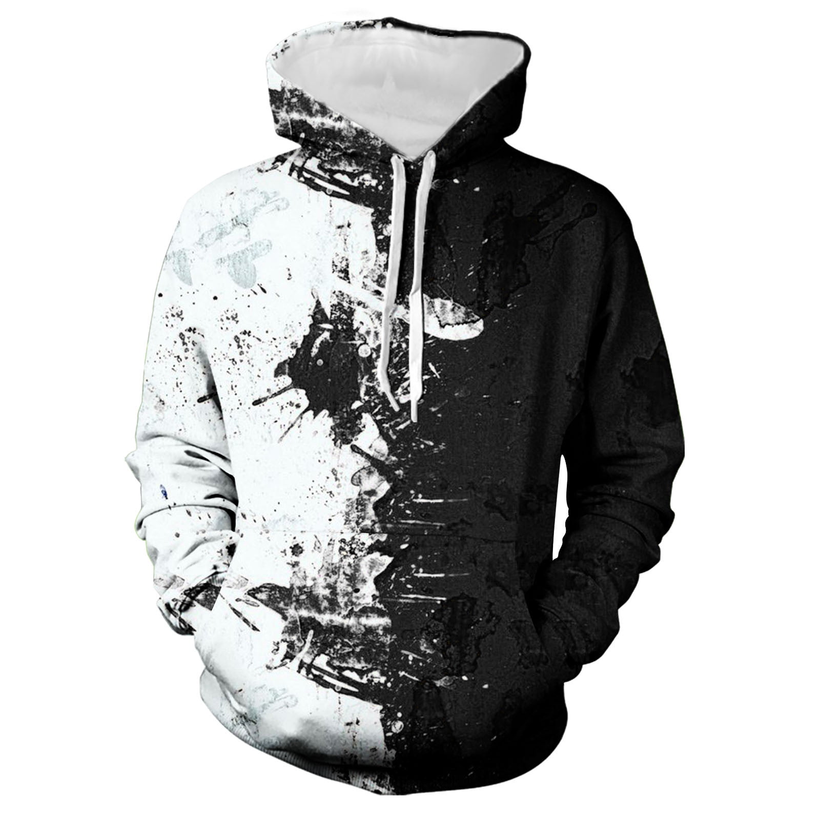 HTNBO Graphic Hoodies for Men with Pockets Colorblock Streetwear ...
