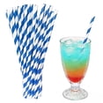 100Pcs 8In Colorful Striped Disposable Kraft Paper Straws Eco-friendly ...