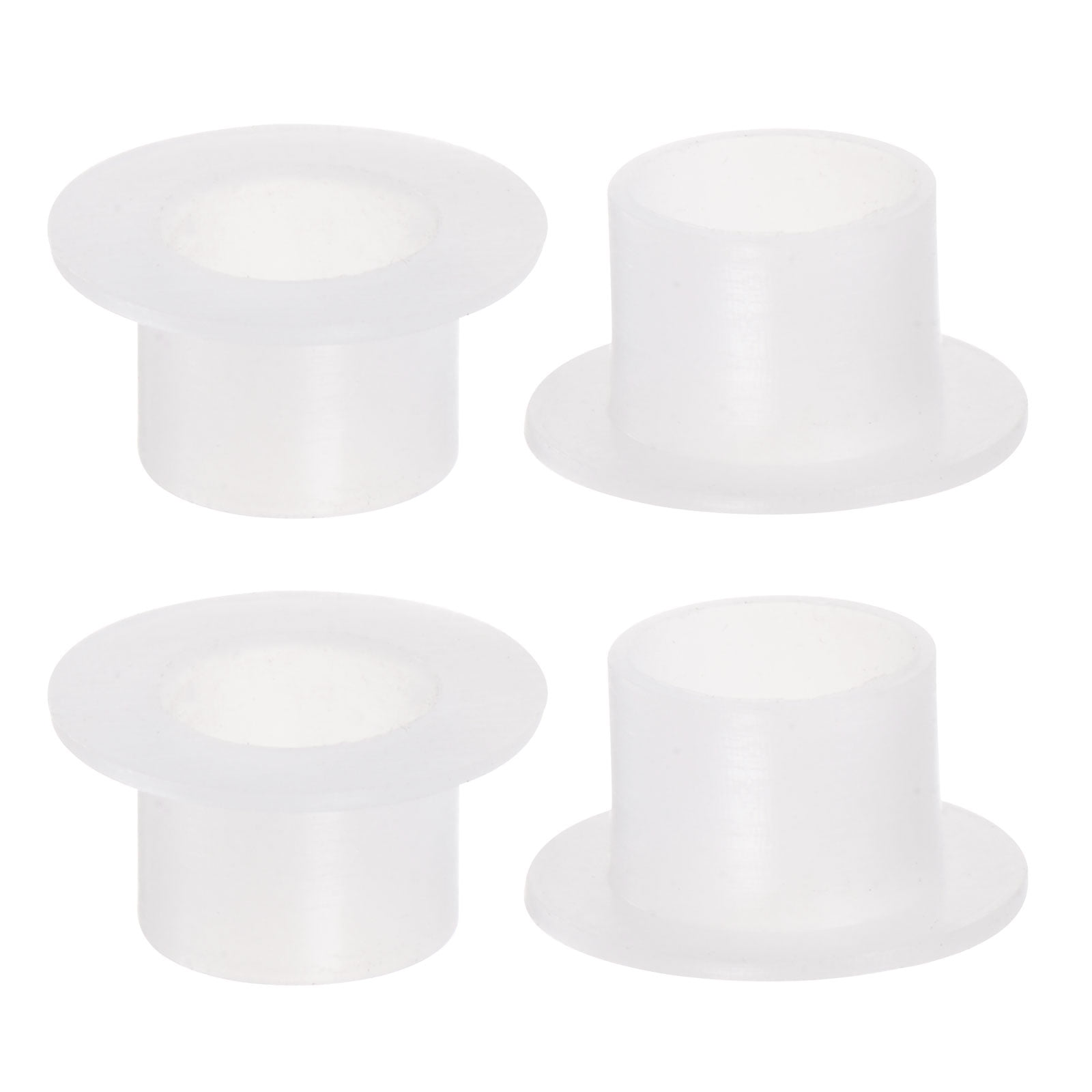 Uxcell 8.4mmx9.8mmx7.7mm Flanged Sleeve Bearings Nylon Bushings, White ...