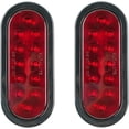 2 count 6" Oval Red Tail Trailer Light 12LEDs, IP65 , Stop Turn Signal ...